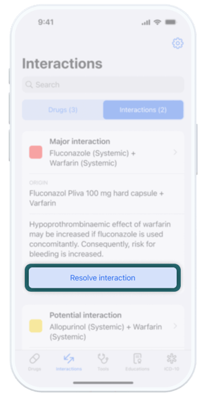 Drug Interaction Checker & Resolver, review drugs and resolve interactions